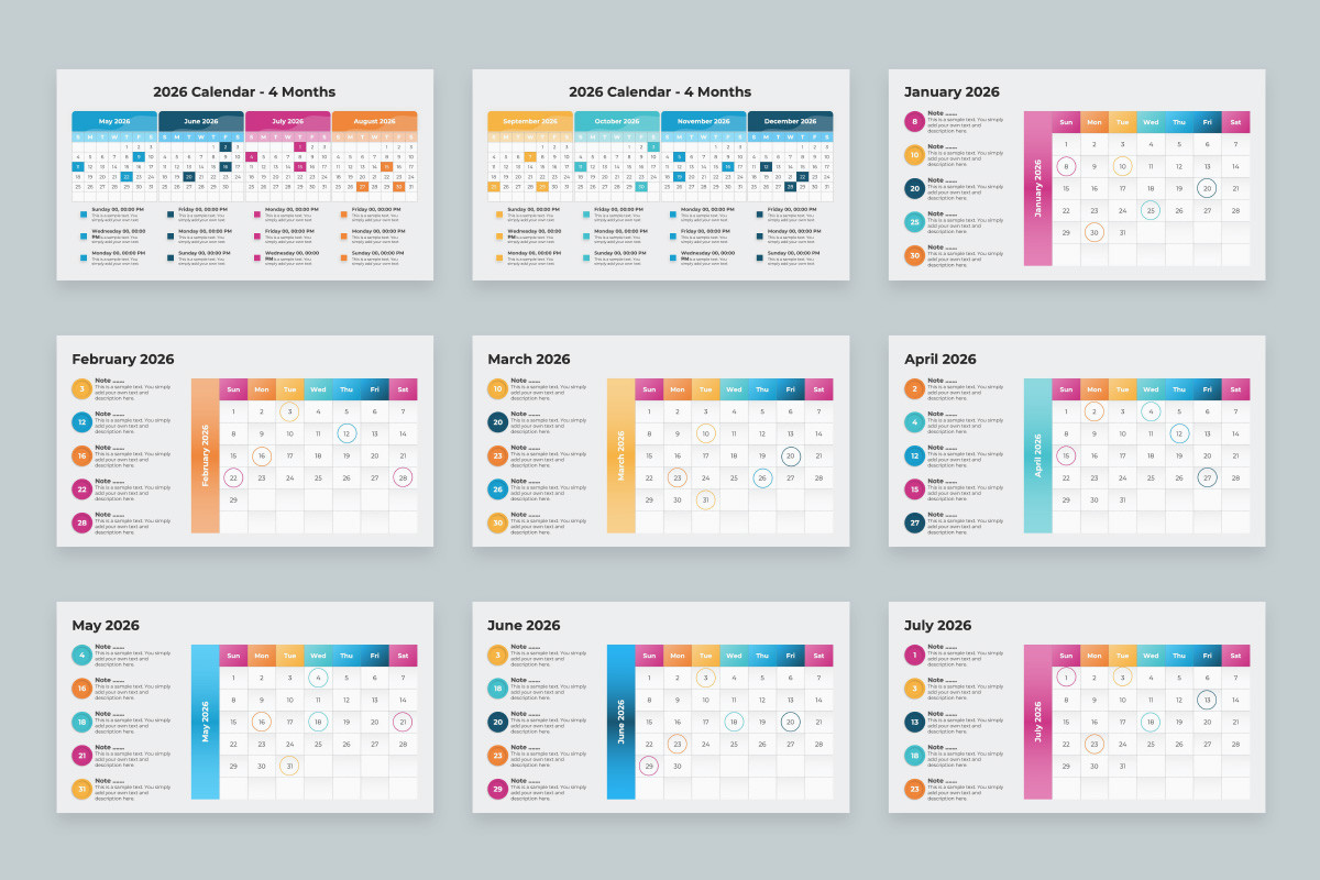 2026 Calendar Google Slides Template | Nulivo Market